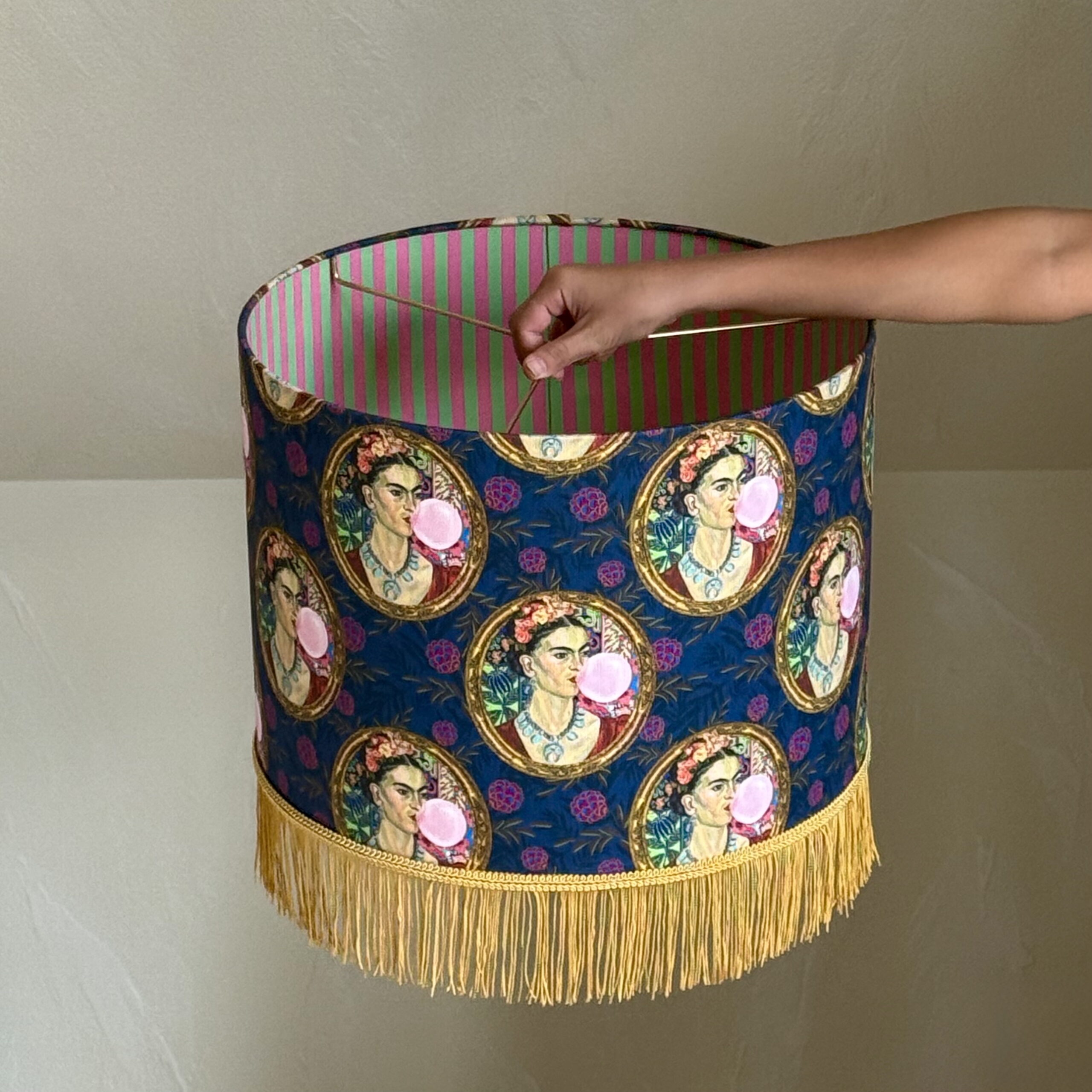 Frida Kahlo Bubblegum Double Sided Fringe Lampshade - Chantier